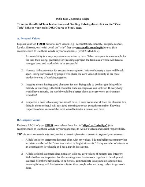 D082 Task 2 Passed D082 Task 2 Sabrina Lingle To Access The Official