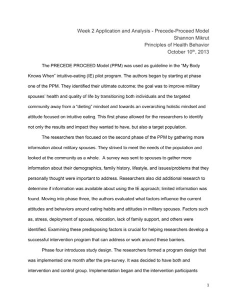 Precede Proceed Model