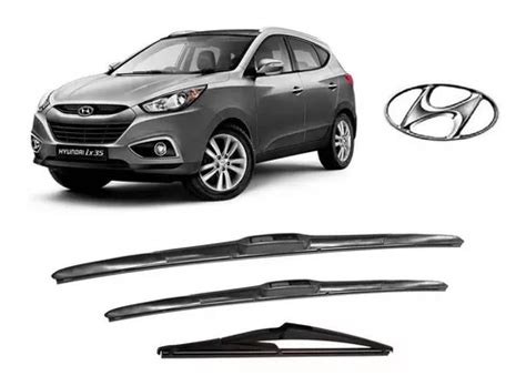 Kit 3 Palhetas Parabrisa Diant Tras Hibrida Hyundai Ix35 Parcelamento
