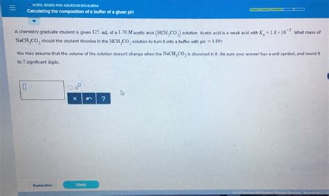 Solved A Chemistry Graduate Babe Is Given 125 ML Of A Chegg Com