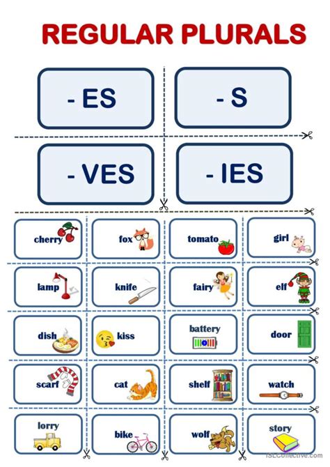 Regular Plurals Vocabular English ESL Worksheets Pdf Doc