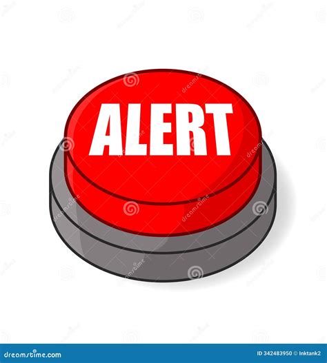 Big Red Cartoon Alert Button Light Stock Vector Illustration Of Icon
