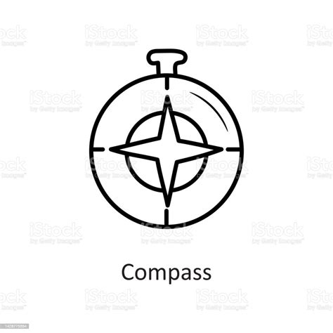 나침반 벡터 개요 아이콘 디자인 그림 흰색 배경 Eps 10 파일의 공백 기호 0명에 대한 스톡 벡터 아트 및 기타 이미지 0명 남쪽 단일 객체 Istock