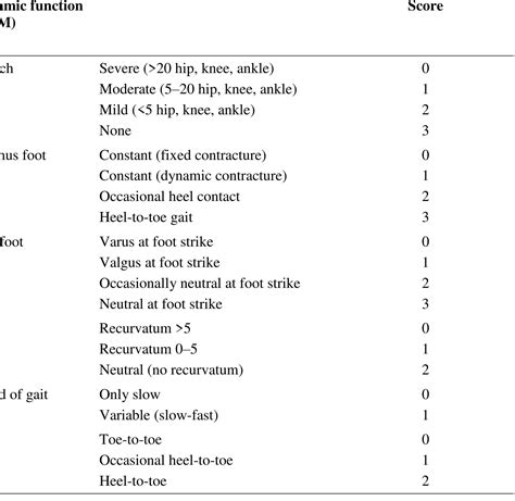3 Physician Rating Scale For Gait Analysis