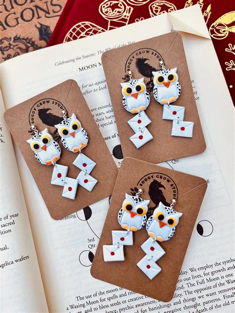 Playful Hedwig With Letters Dangle Earrings Perfect For Wizards And
