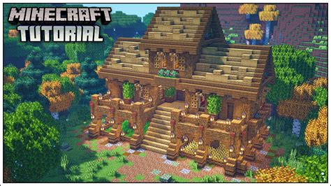 Minecraft How To Build A Large Wooden Survival Starter House Tutorial Youtube