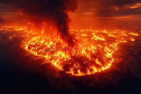 A Massive Fire Burning In The Middle Of The Ocean With No Signs Of Land