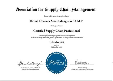 Ravish Kalangutker Cscp On Linkedin Pleased To Share My Apics Cscp