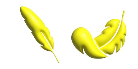 Simple 3d Yellow Feather Cursor Custom Cursor