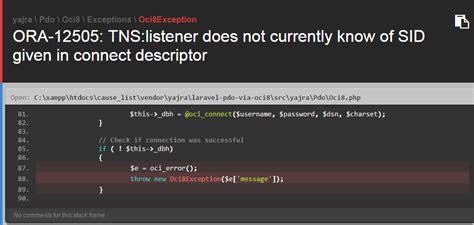 Php Laravel Dosen T Connect With Oracle Stack Overflow