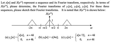solved let x[n] and x ejω represent a sequence and its