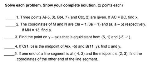 Solved Solve Each Problem Show Your Complete Solution 2 Chegg