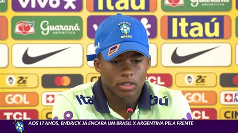 Vídeo Aos 17 anos Endrick já encara um Brasil x Argentina pela frente