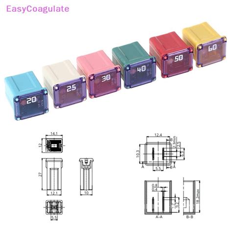 Eas Mini Square Fuse58v 20a 25a 30a 40a 50a 60a ยานยนต์ฟิวส์รถยนต์ 16