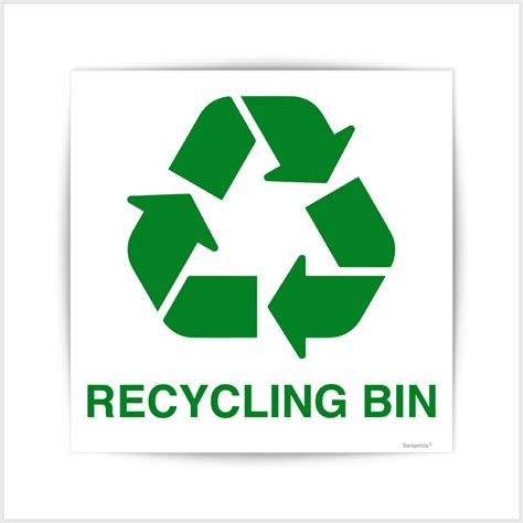 Recycling Bin Labelvinyl Recycling Sign Stickerrecycling Symbol Vinyl