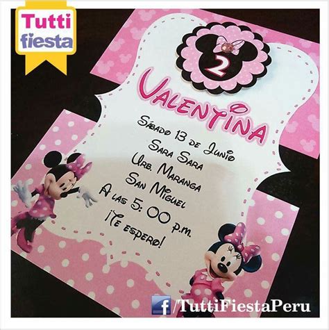 Invitaciones De Minnie Para Editar Invitacion Sencilla De Minnie Mouse