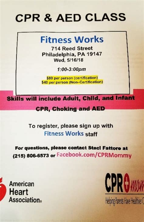 Cpr And Aed Class Fitness Works Philadelphia