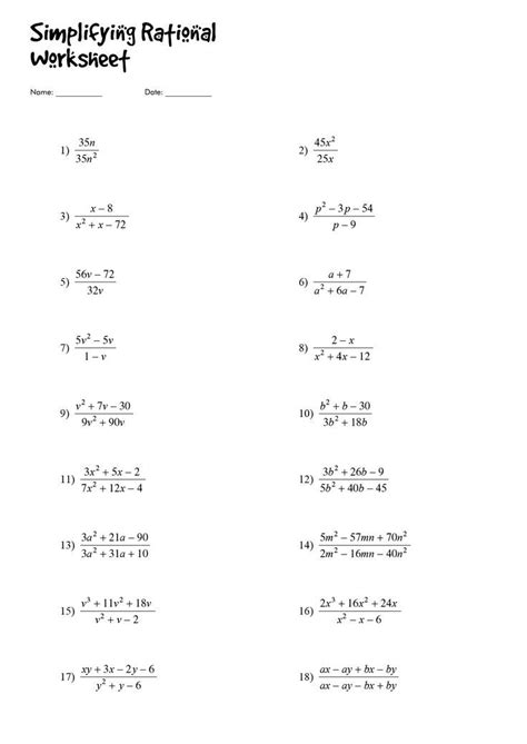 Simplifying Algebra Worksheets Algebraic Expressions Algebra