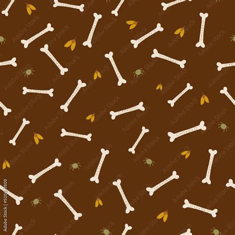 Skeleton Bones Seamless Pattern Cute Dark Academia Background