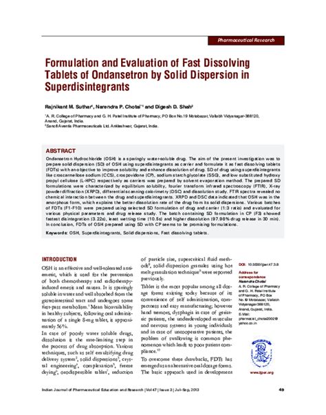 Pdf Formulation And Evaluation Of Fast Dissolving Tablets Of