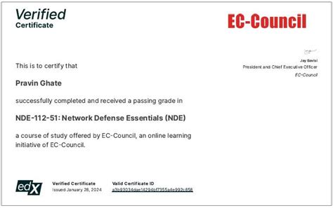 Happy To Share That I Have Successfully Completed Ec Councils Course