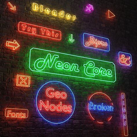 Neon Sign Generator Free Geometry Nodes Generators Node Groups Blendkit