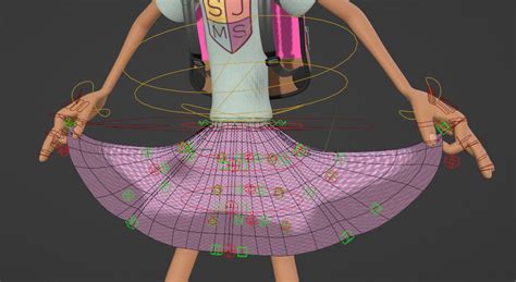 make skirt rig react to leg movement animation and rigging blender