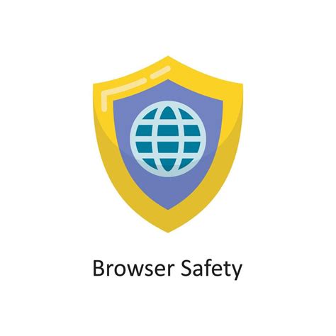 Browser Safety Vector Flat Icon Design Illustration Cloud Computing Symbol On White Background