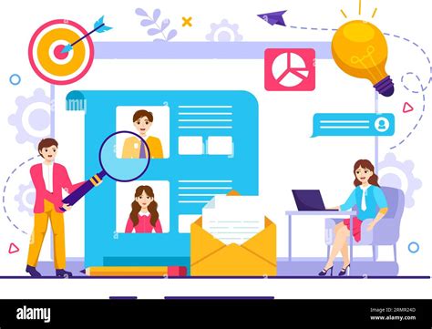 Hrm Human Resource Management Vector Illustration With System Managing