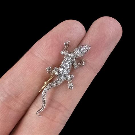 Victorian Style Diamond Lizard Brooch 130ct Of Diamond • 252759
