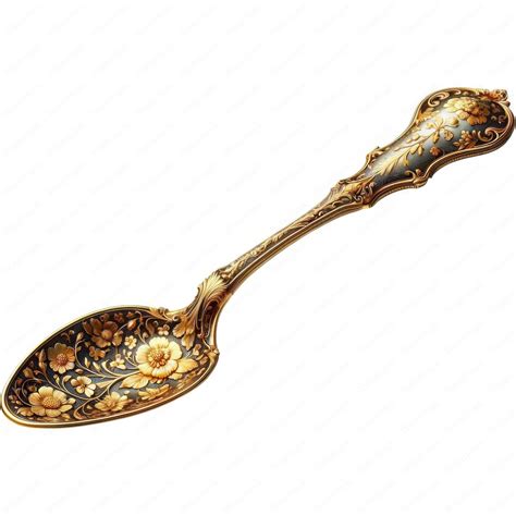 Victorian Teaspoon Clipart Antique Silverware Art Digital Download