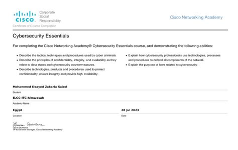 Mohamed Elsayed On Linkedin Cyber Security Essentials Certification