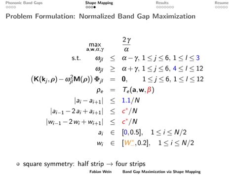 Parametric Shape Optimization Of Lattice Structures For Phononic Band Gaps Ppt