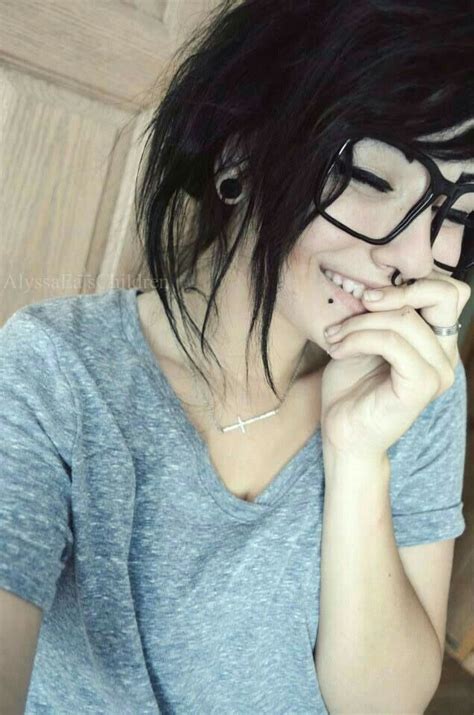 Septum Lip Piercing Stretched Ears Emo Scene Girls Emo Scene Hair Emo