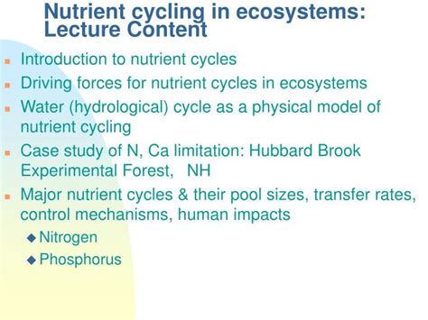 PPT Nutrient Cycling In Ecosystems Lecture Content PowerPoint