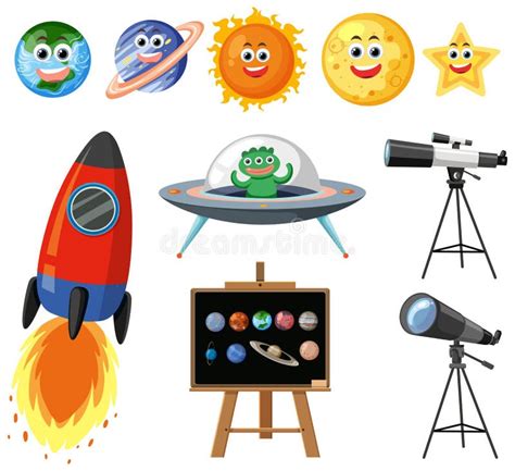 Outer Space Objects Set Stock Vector Illustration Of Collection