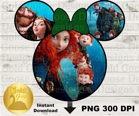 Princess Inspired Scottish Brave Mickey Ears Merida Witch Lord Fergus Elinor Digital Download