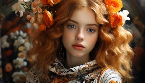 Premium Ai Image A Beautiful Blond Girl Smiling Looking At The Camera