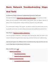 Network Troubleshooting Steps And Tools A Comprehensive Study Course