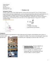 Lab Simple Pendulum Docx Juliana Blandon Juliana Nieto Jose Jon Diana Blackman November