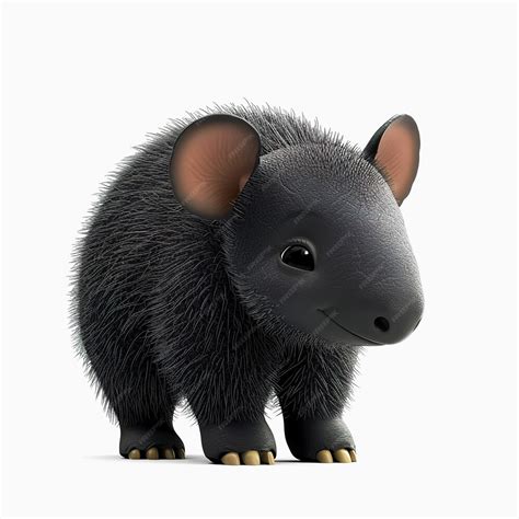 Cute Tapir Cartoon Design Chibi Tapir Cartoon Illustration Premium Ai