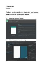 CS L Laboratory Exercise Pdf LAB EXERCISE CS L Android Fundamentals