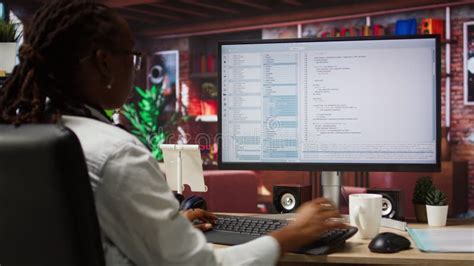 Programmer At Computer Desk Coding Creating Software Stock Video