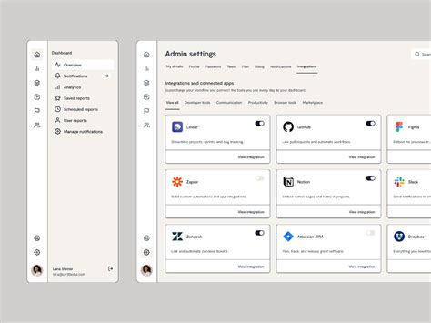 integrations settings page — untitled ui web design app design dashboard design