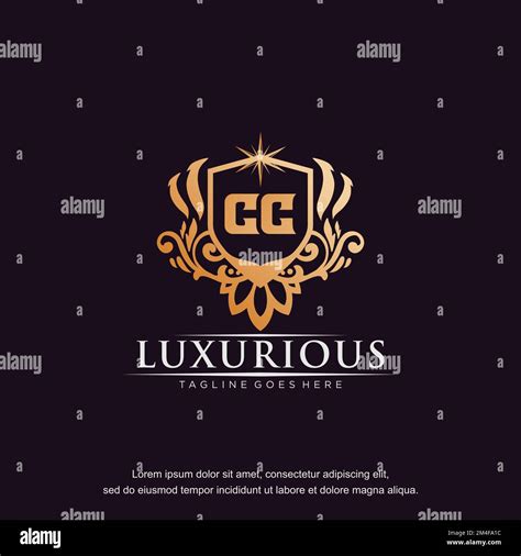 Cc Initial Letter Luxury Ornament Gold Monogram Logo Template Vector
