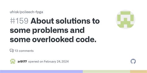 About Solutions To Some Problems And Some Overlooked Code · Issue 159