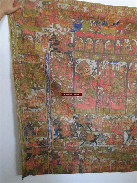 655 Sold Old Antique Pabuji Ki Phad Fragment Folk Painting