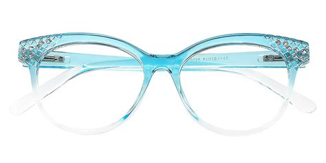 Corey Blue Cat Eye Exquisite Horn Tr90 Eyeglasses