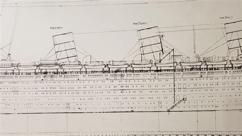 Lot Rms Queen Mary Blueprint Prints Negative Screen