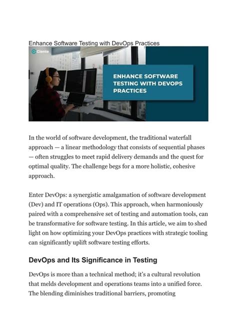 Ppt Enhance Software Testing With Devops Practices Powerpoint